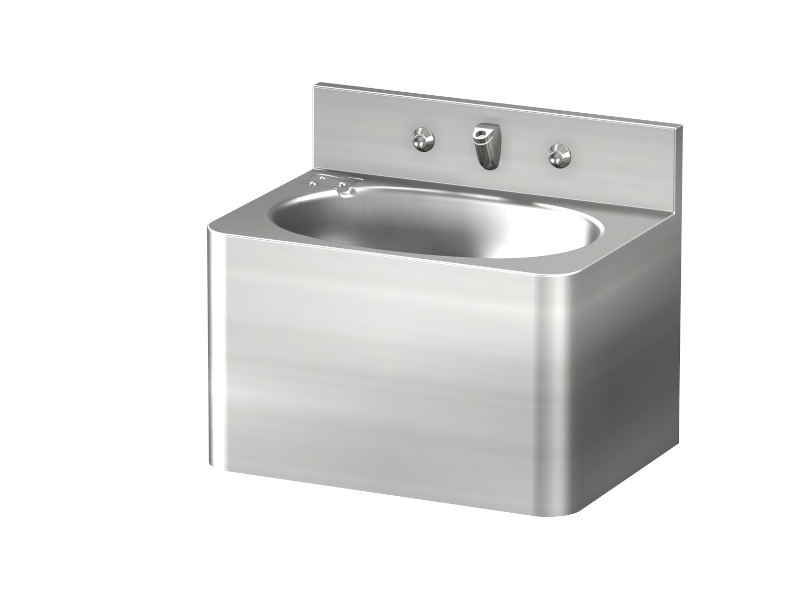 18" Rectangular Security Stainless Steel Lavatory with Oval Bowl Rear ...
