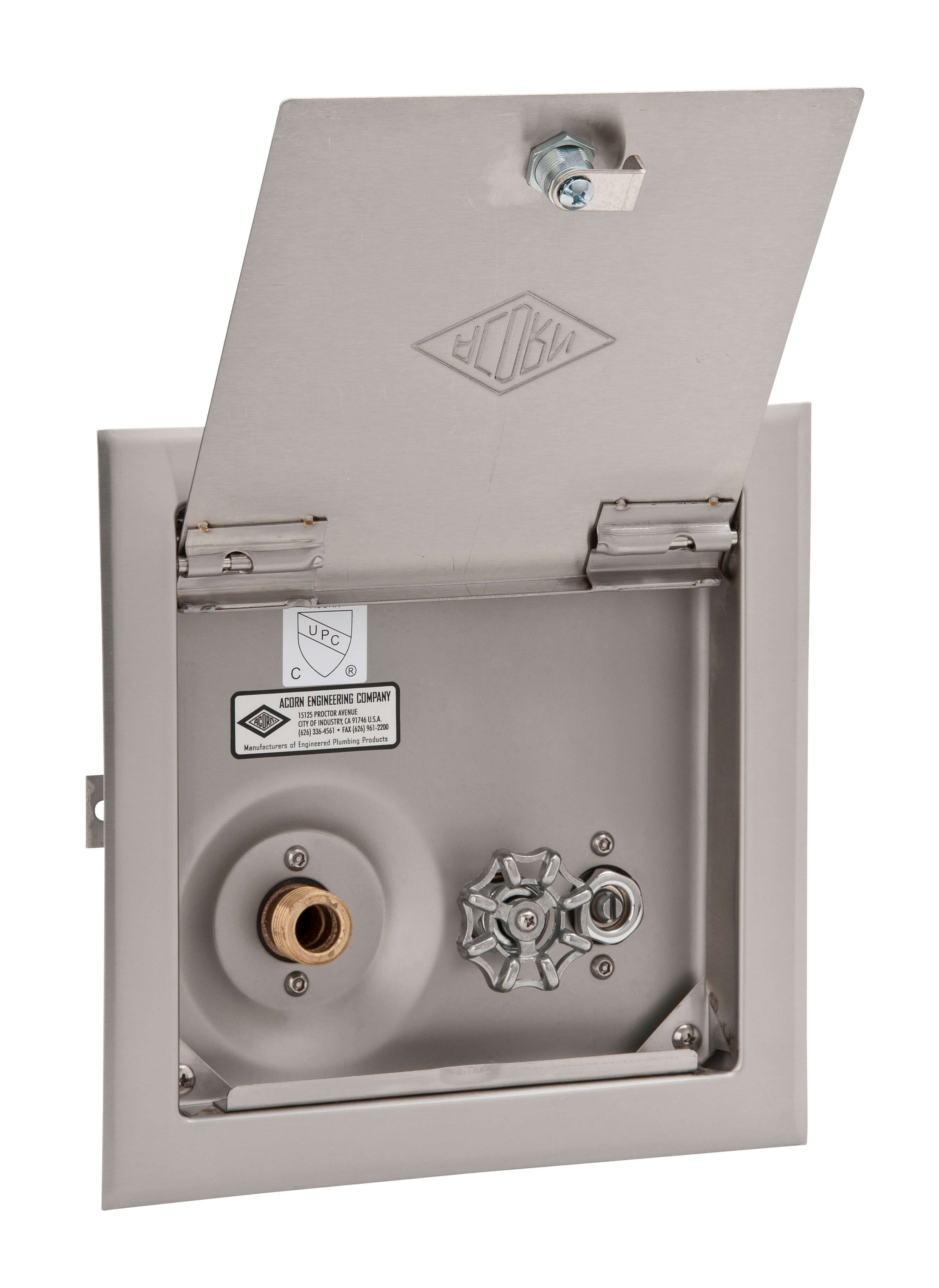 With Door, No Vacuum Breaker, Stainless Steel Recessed Single ...